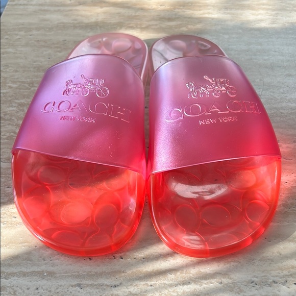 Coach | Shoes | Coach Pink Slide Sandals | Poshmark